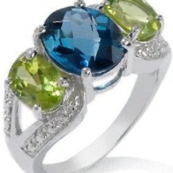 HSN | Jewelry | 35ct London Blue Topaz Peridot Ring | Poshmark